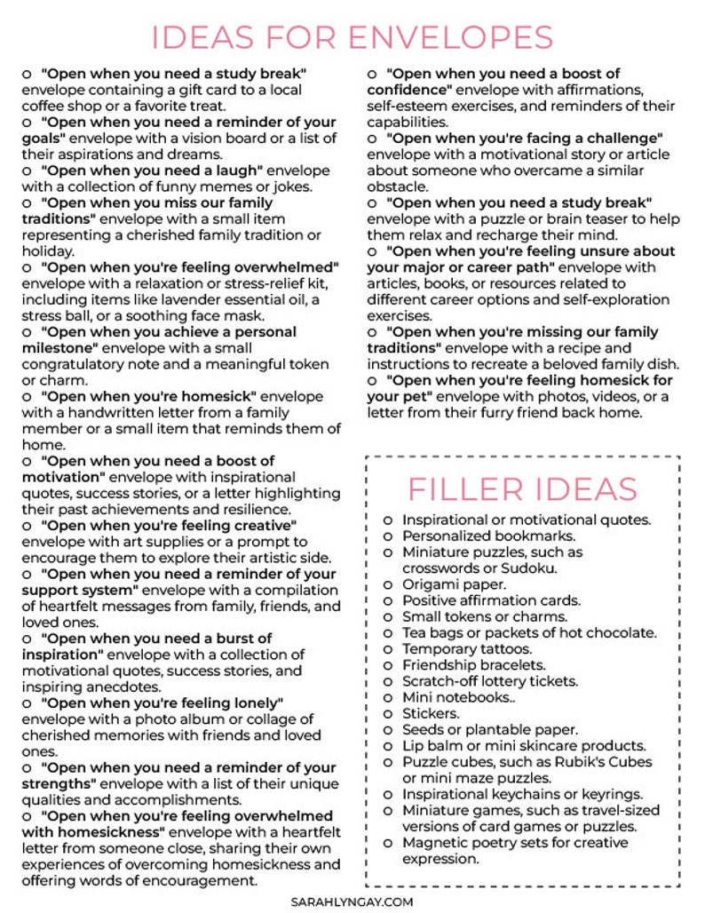 Open When Letter for College Students, Digital Download, Instant ...