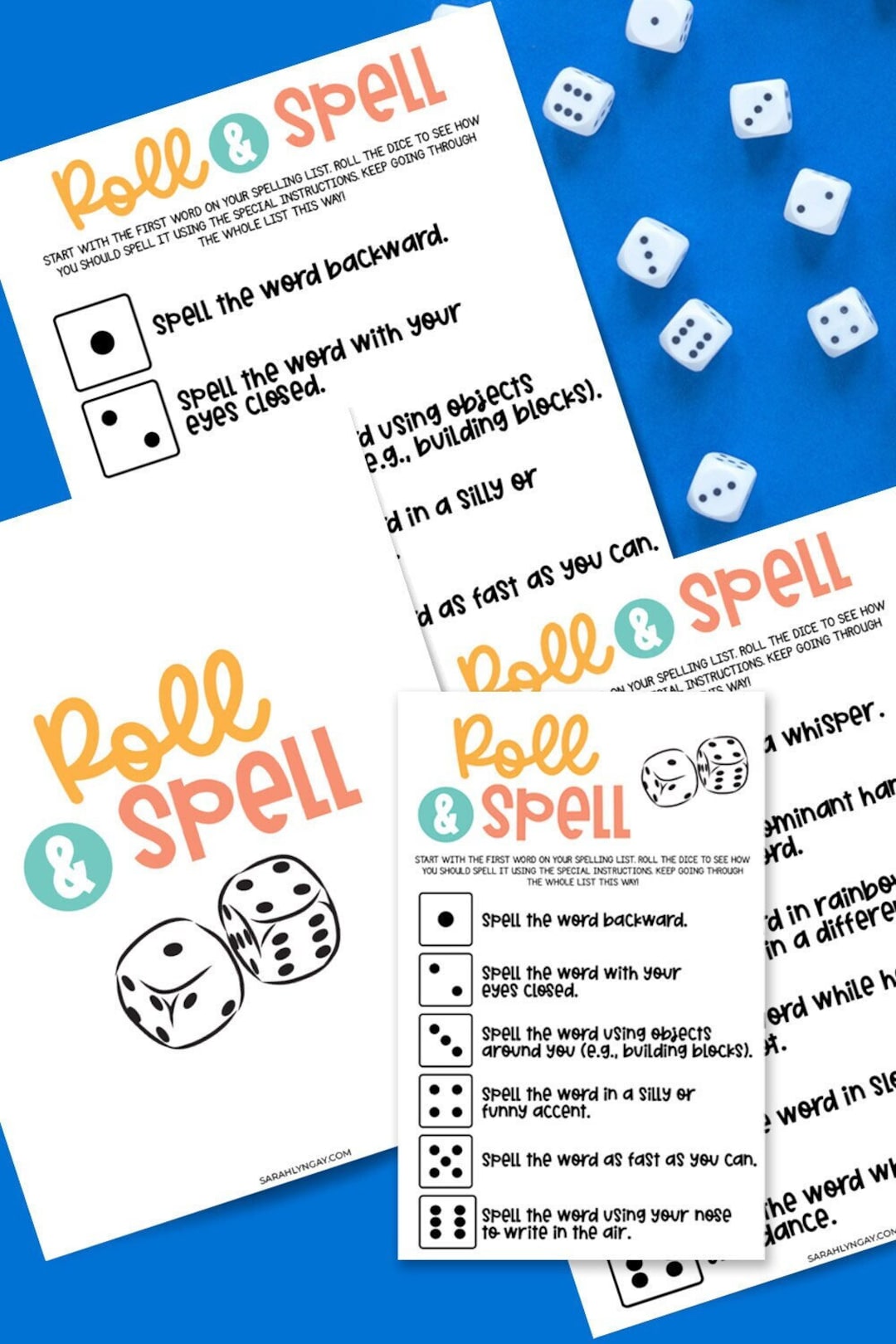 Roll and Spell Spelling Activity, Spelling Practice, Digital Download ...