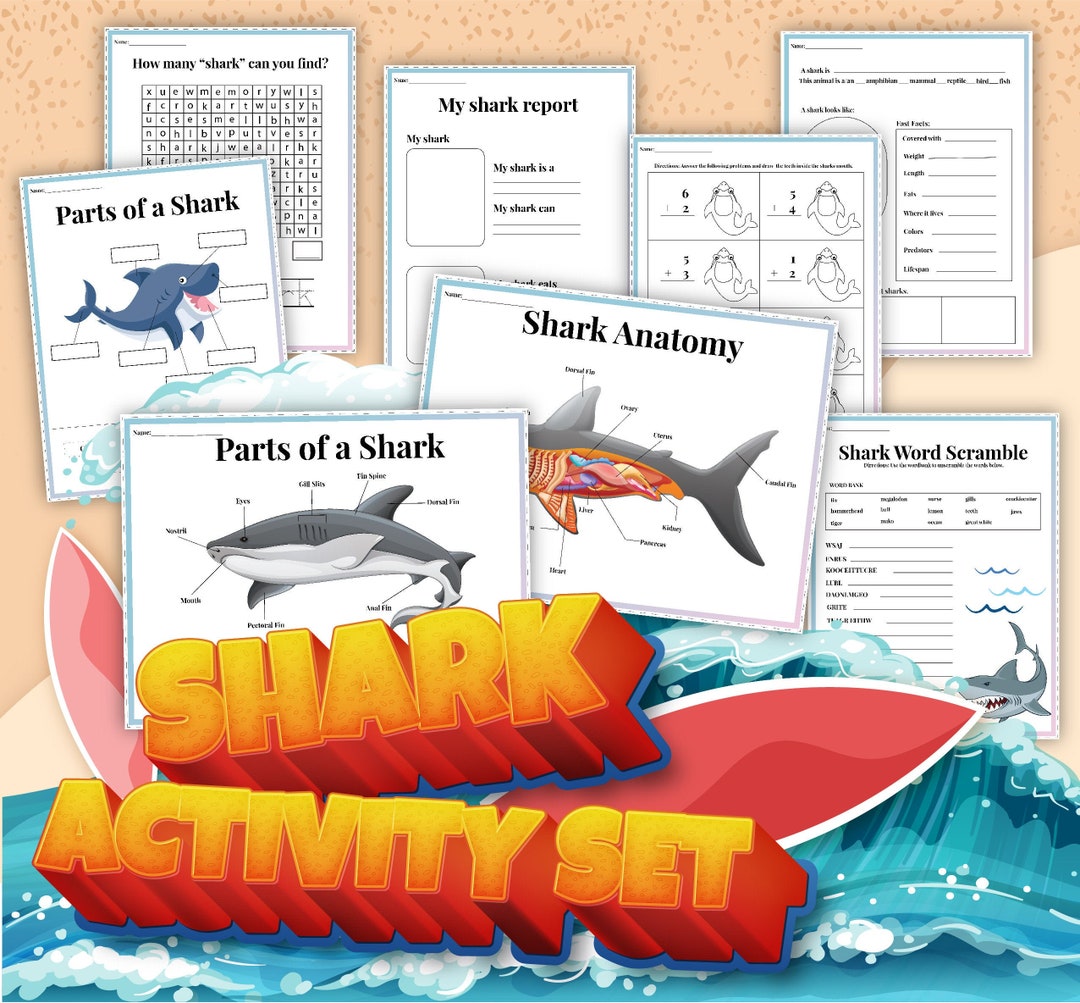 Sharks, Shark Activity Set, Shark Facts, Digital Download, Instant ...