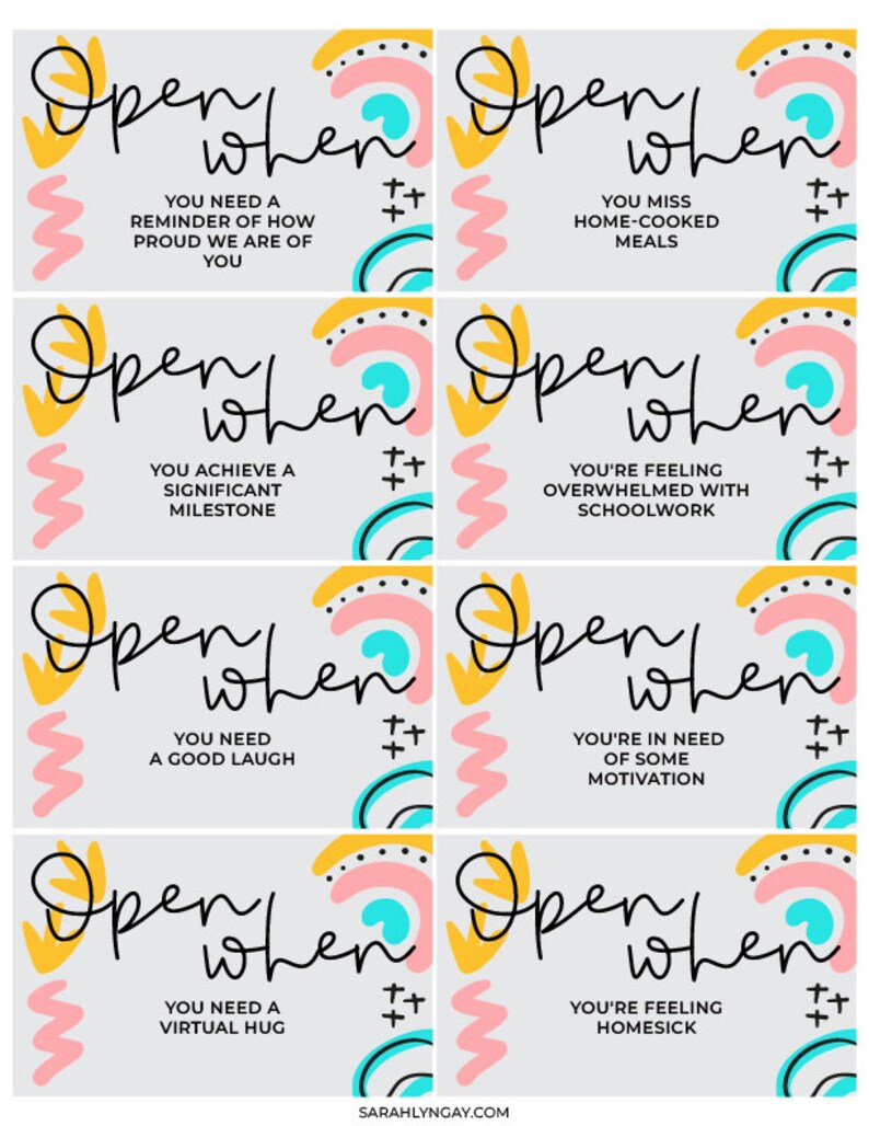 Open When Letter for College Students, Digital Download, Instant ...