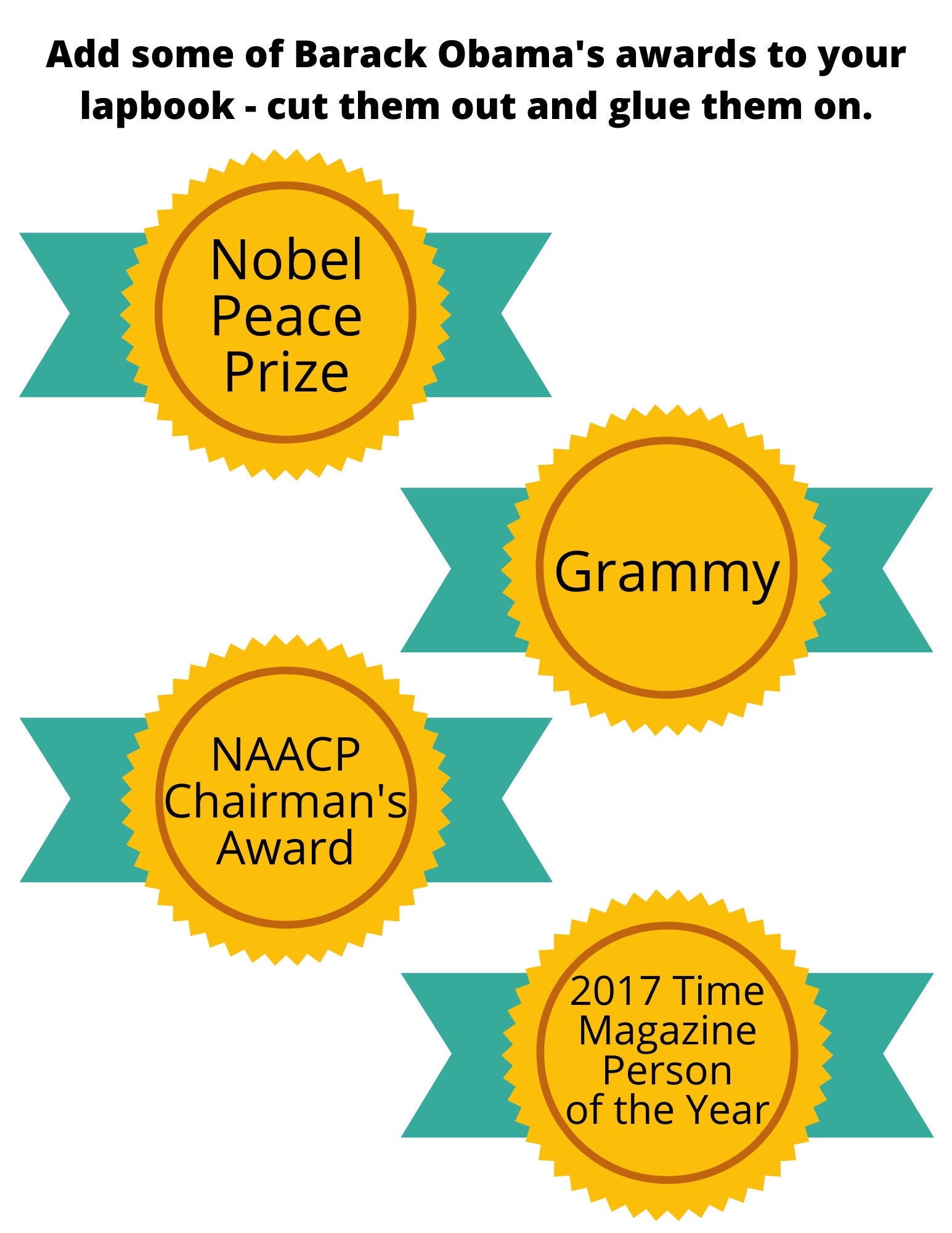 President Obama Lapbook, Instant Download, Digital Download, President ...