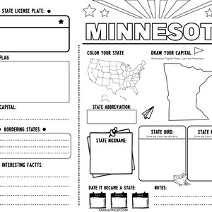 50 State Printable Activity Set, 50 States, Digital Download, Instant ...