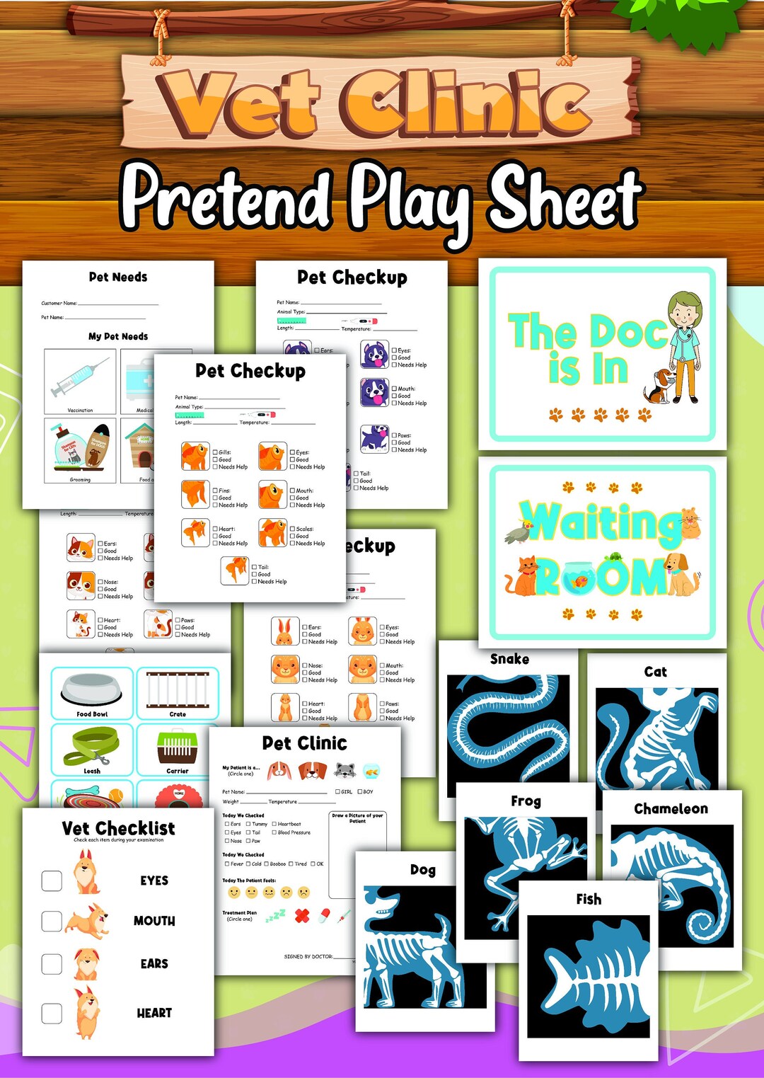Vet Clinic Pretend Play, Creative Play, Science, Veterinarian, Digital ...