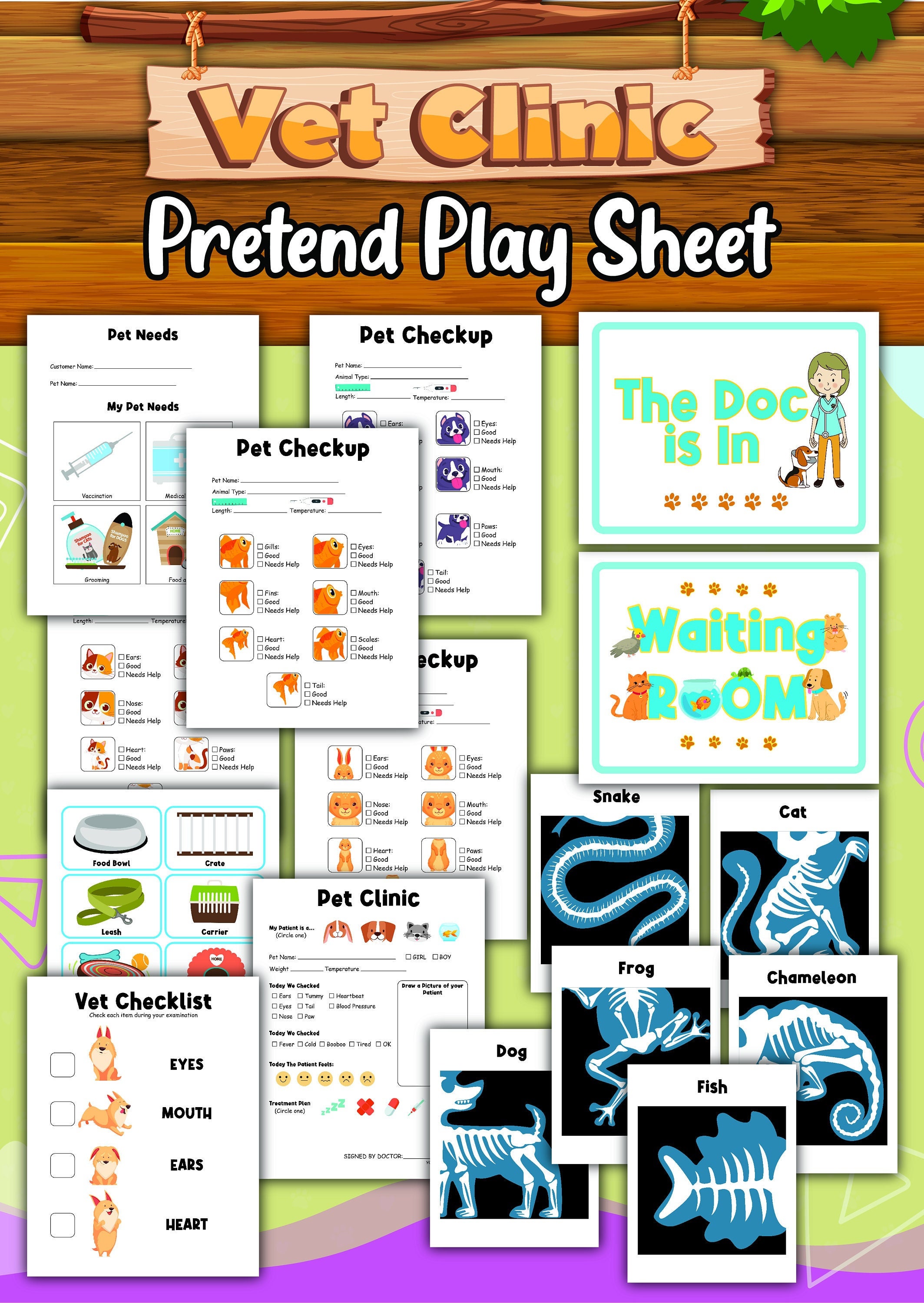 Vet Clinic Pretend Play, Creative Play, Science, Veterinarian, Digital ...