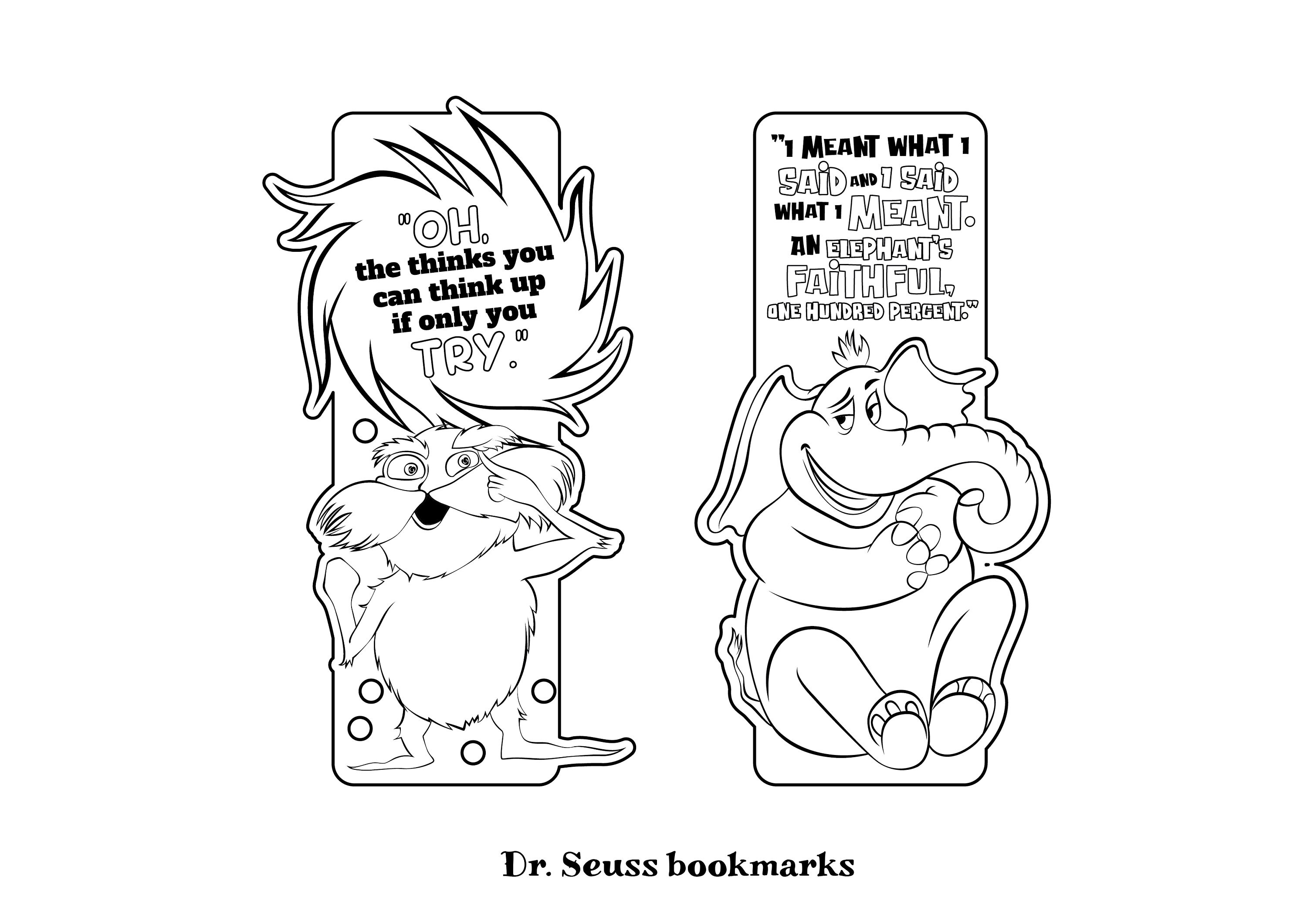 Dr. Seuss Bookmark Set Dr. Seuss Digital Download Printable - Etsy ...