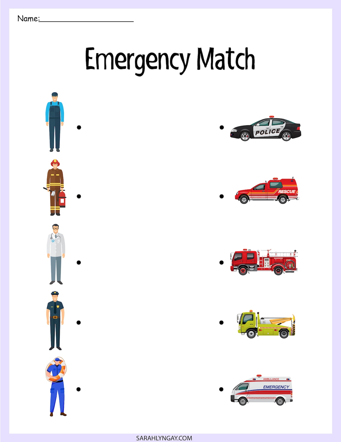Emergency Activity Pack, Digital Download, Kid’s Workbook, Police, Fire ...