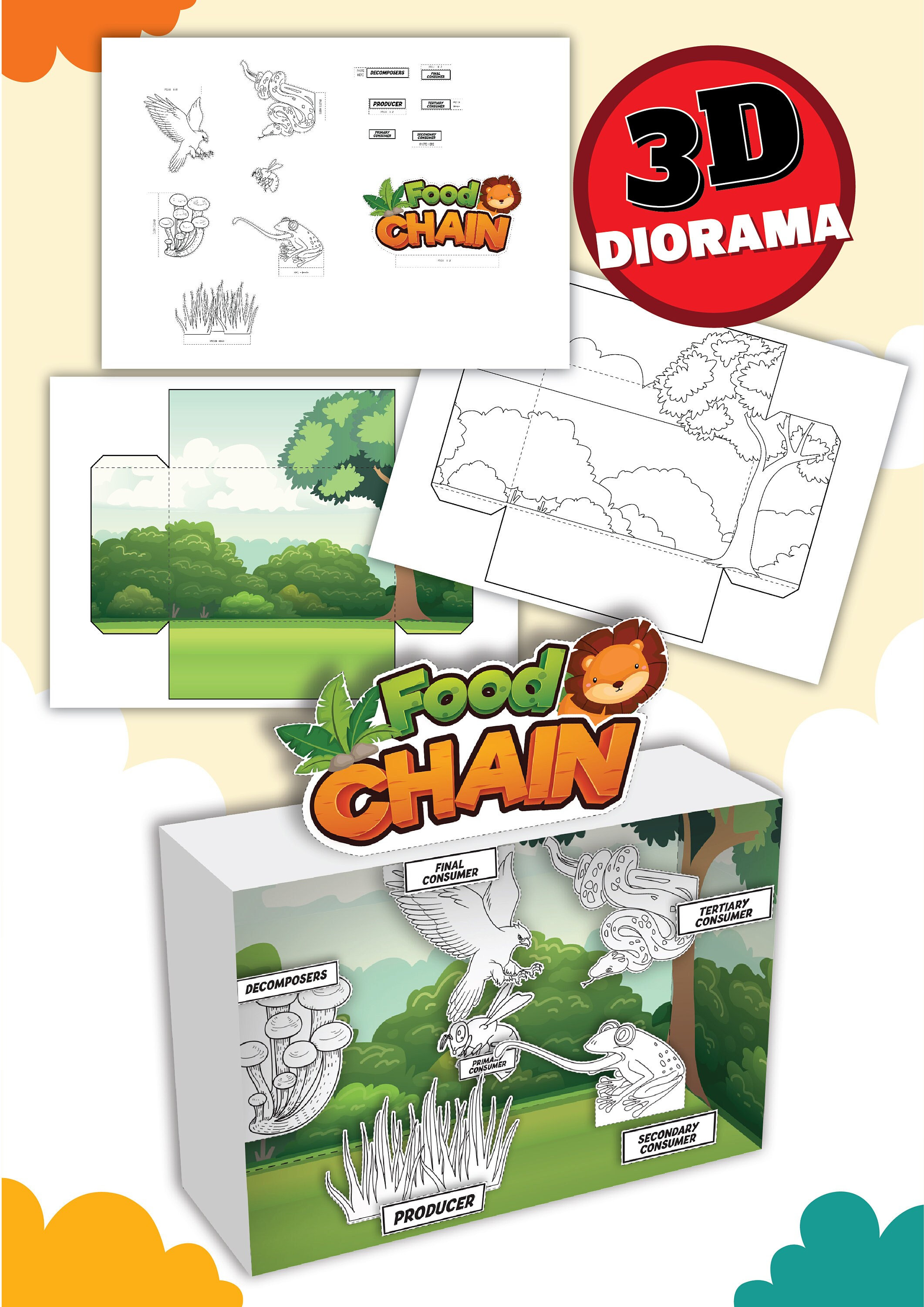 Food Chain Diorama, Food Chain, Diorama, Digital Download, Instant ...