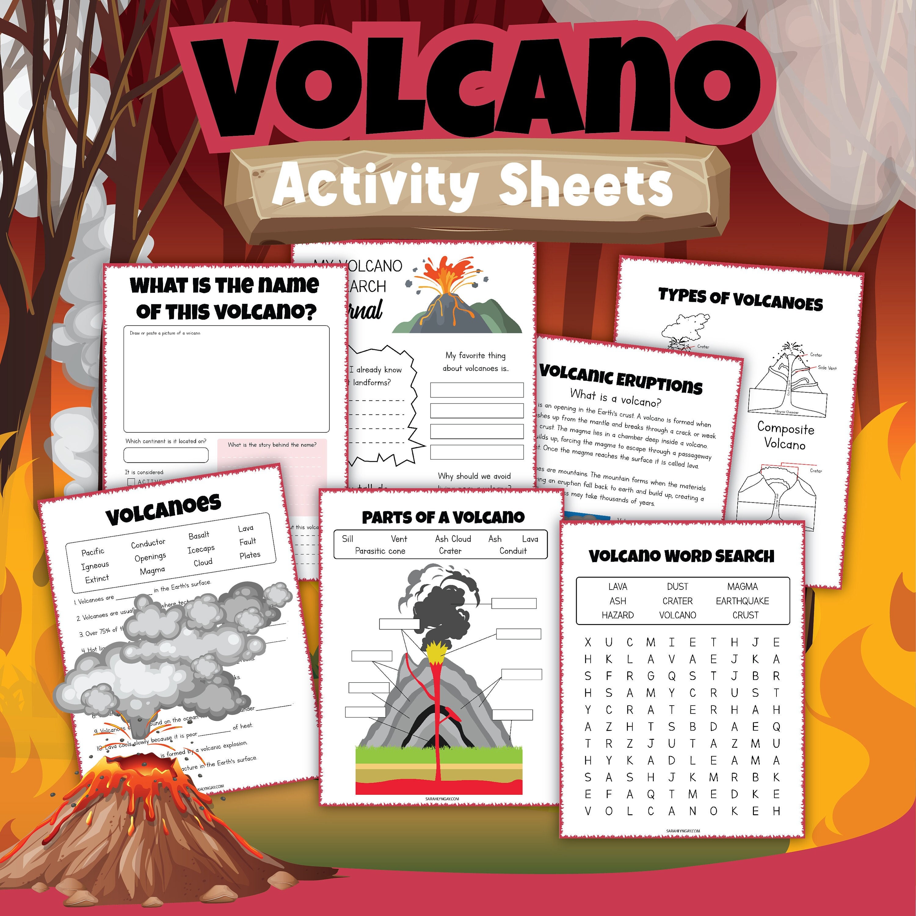Types Of Volcanoes Worksheet