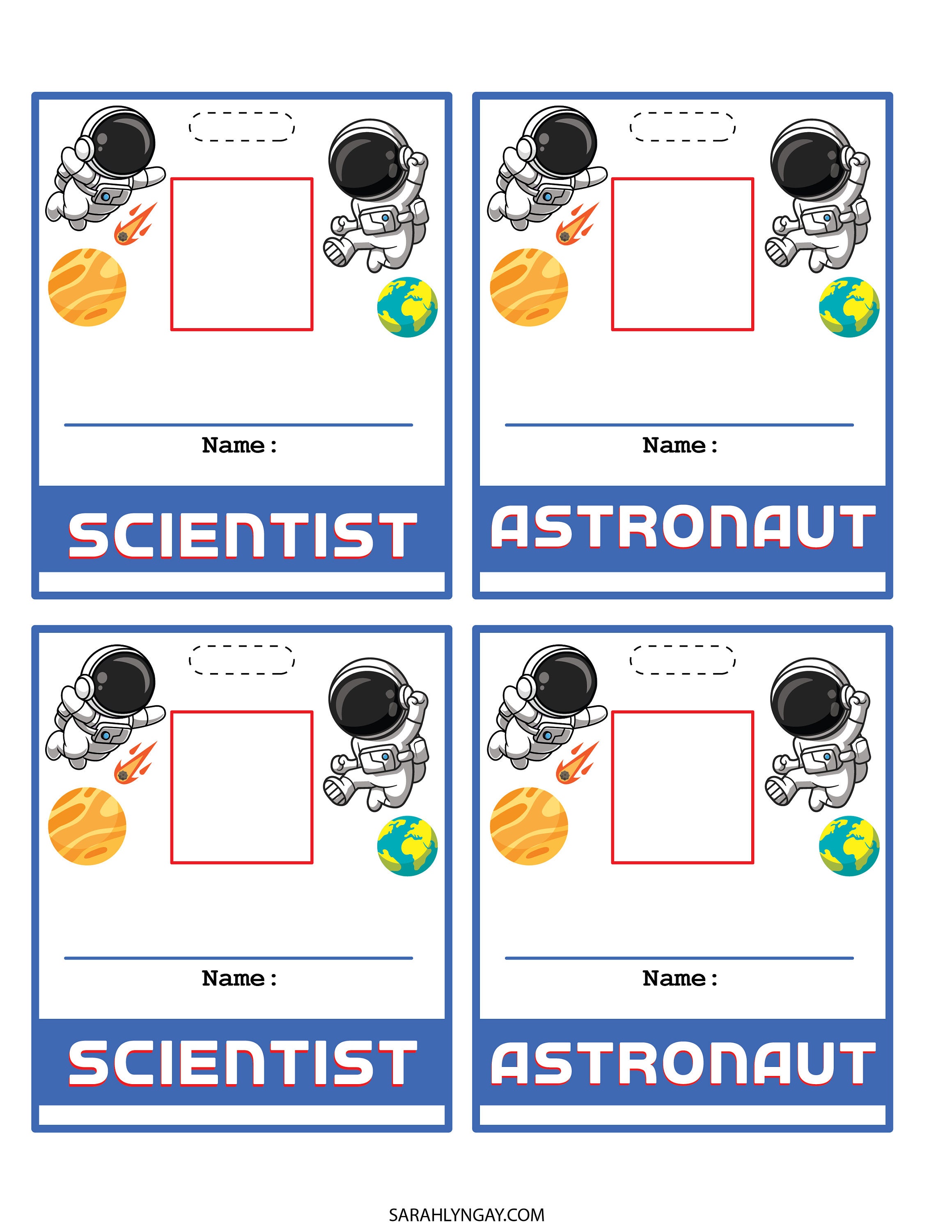 Space Station Pretend Play Set, Printable Download, Digital Download ...