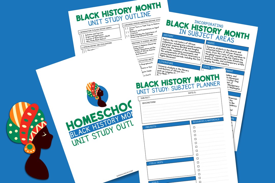 Black History Month Unit Study Outline, Black History Month, Digital ...