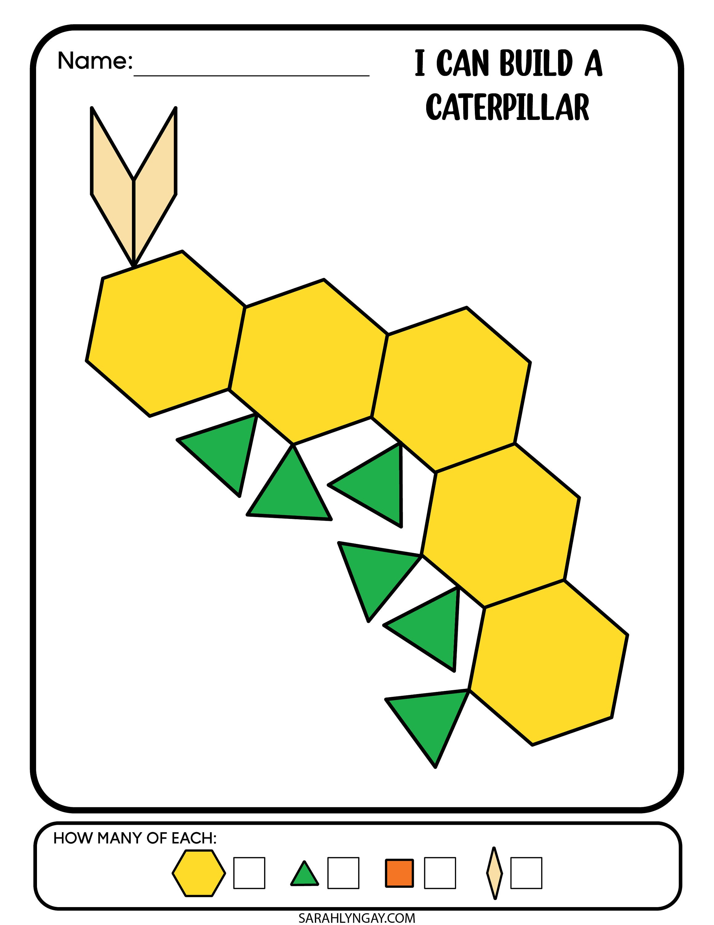 Bugs Pattern Blocks Set, Pattern Blocks, Bug Theme, Digital Download ...