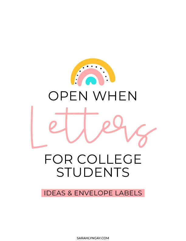 Open When Letter for College Students, Digital Download, Instant ...
