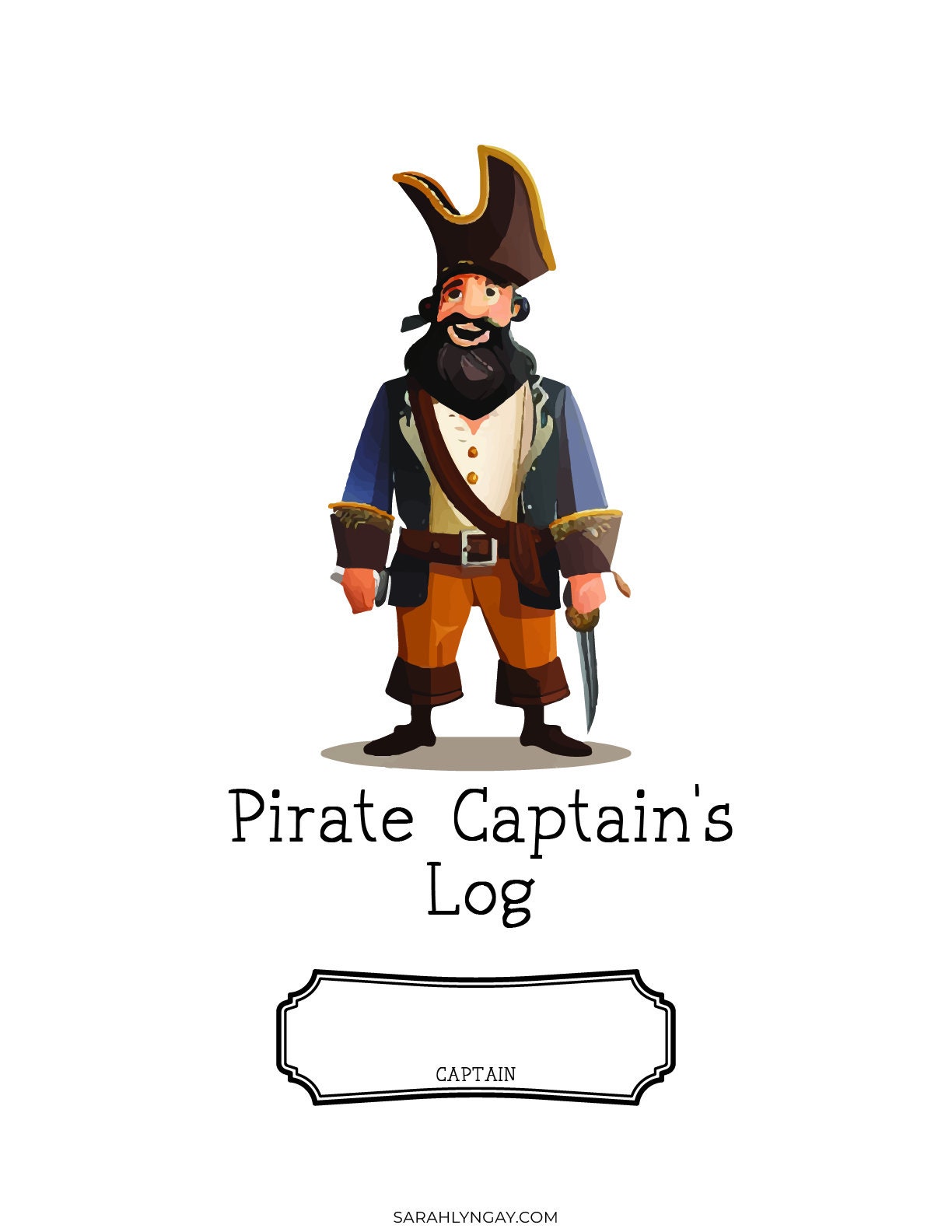 Pirate Captain's Log, Digital Download, Instant Download, Printable ...