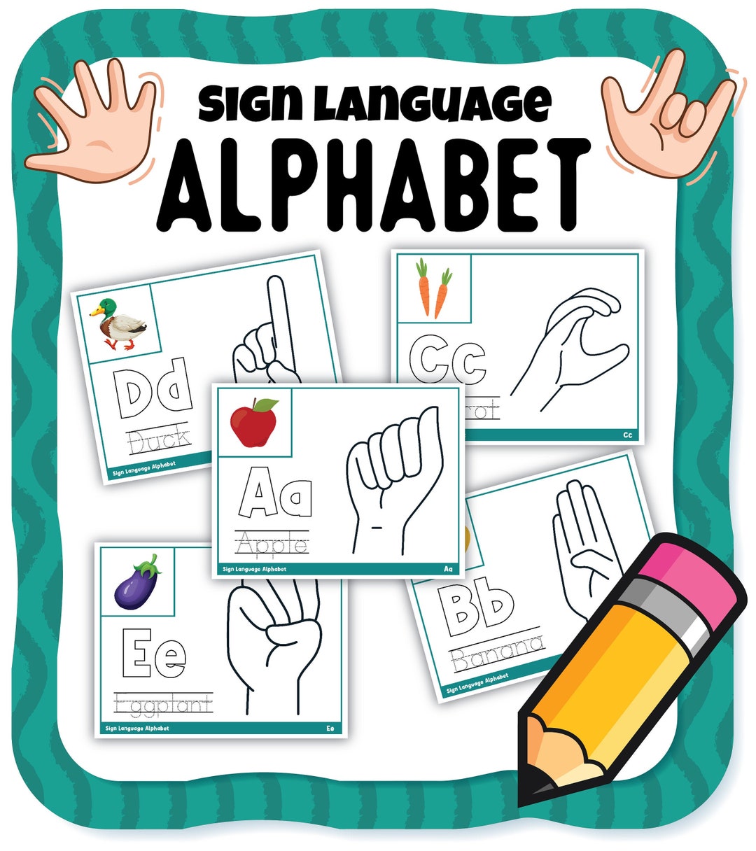 Sign Language Alphabet, Sign Language, Alphabet, Digital Download ...