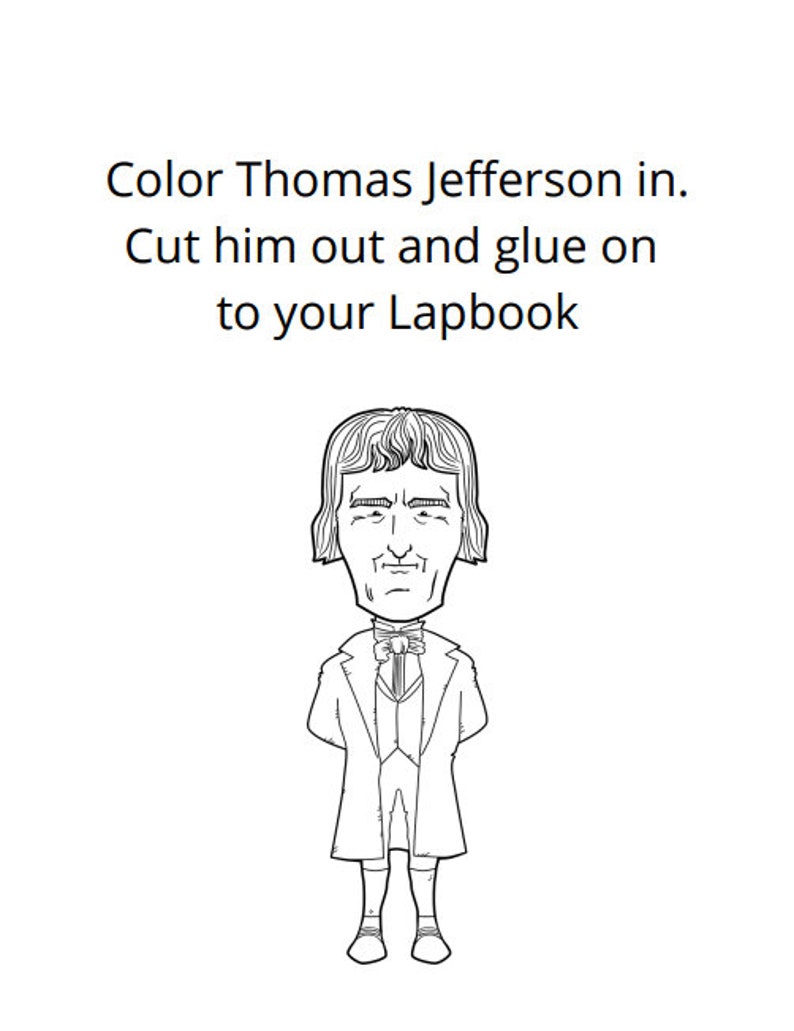 Thomas Jefferson Lapbook, Thomas Jefferson, Lapbook, Digital Download ...
