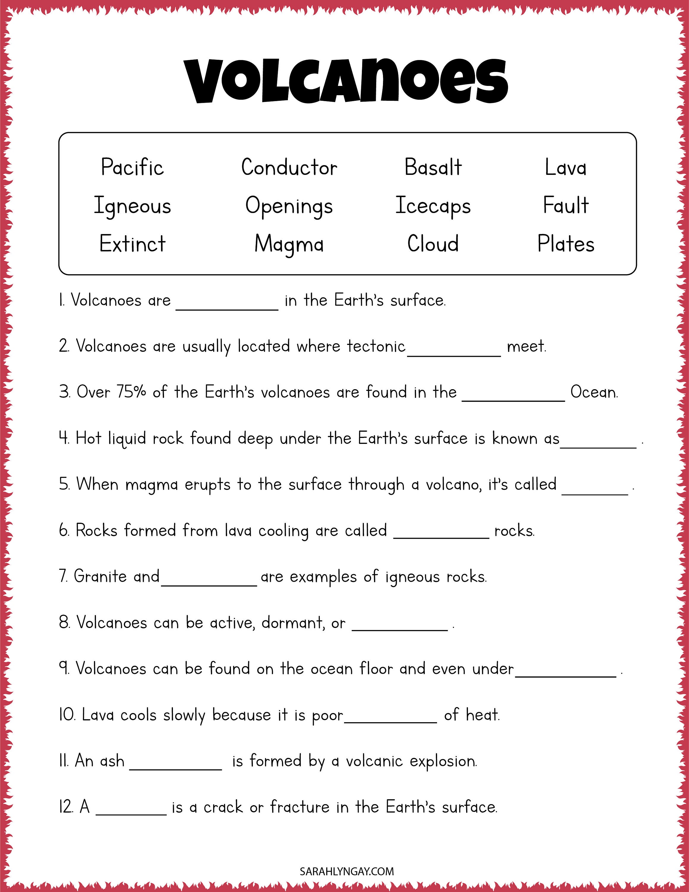 Types Of Volcanoes Worksheets GCSE Shield And Composite Volcanoes