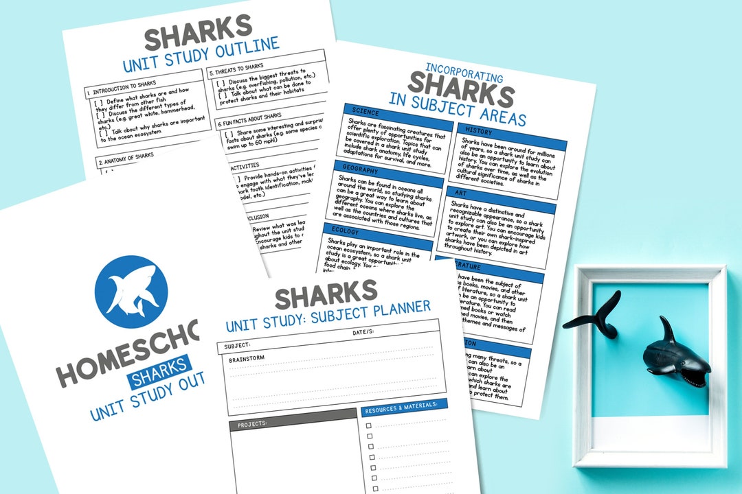 Homeschool Sharks Unit Study Outline, Sharks, Homeschool, Unit Study ...