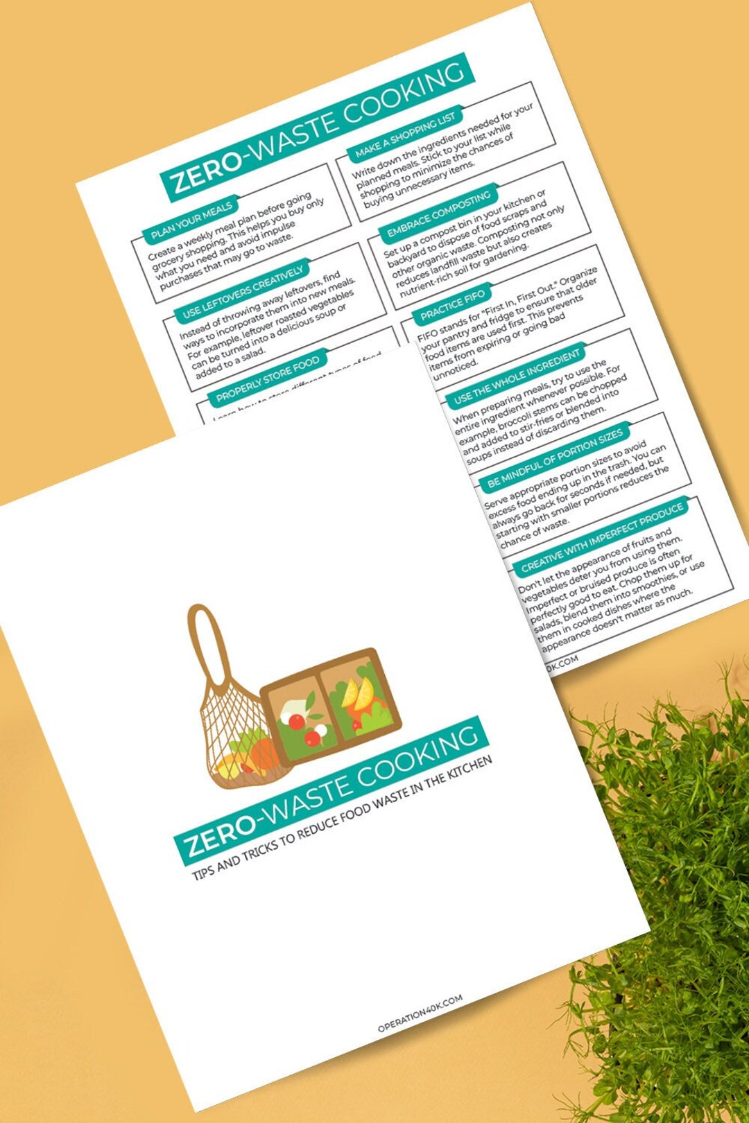 Zero Waste Cooking, Digital Download, Instant Download, Printable ...