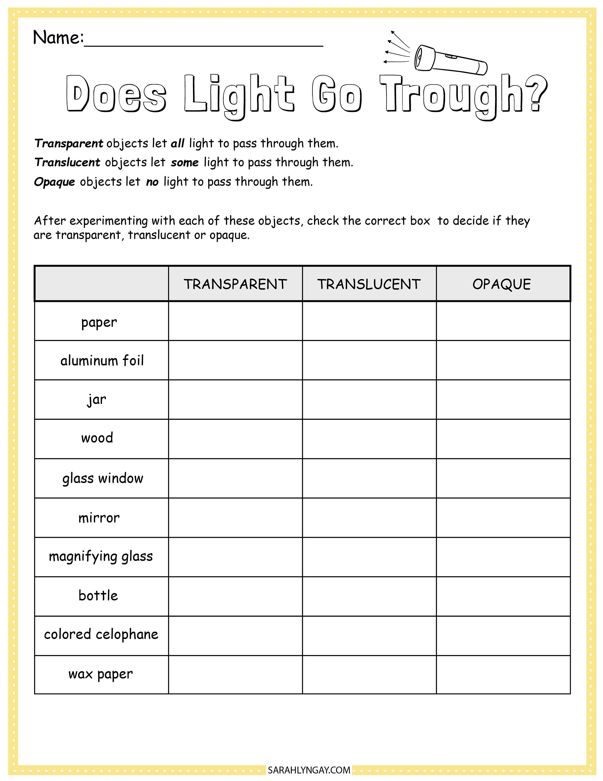 Light Energy Activity Pack, Instant Download STEM Workbook, Digital ...