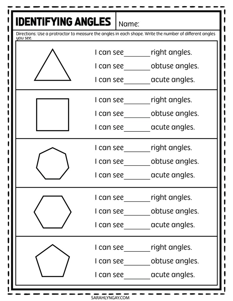 All About Angles Printable Set, Angles, Digital Download, Printable ...