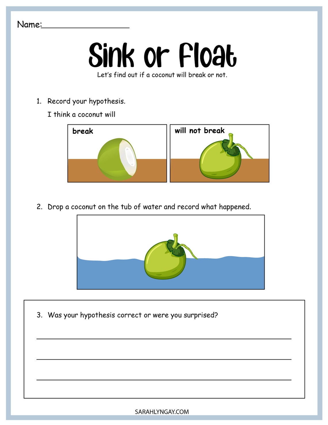 Coconut Tree, Coconut Tree Life Cycle, Instant Download, STEM Workbook ...