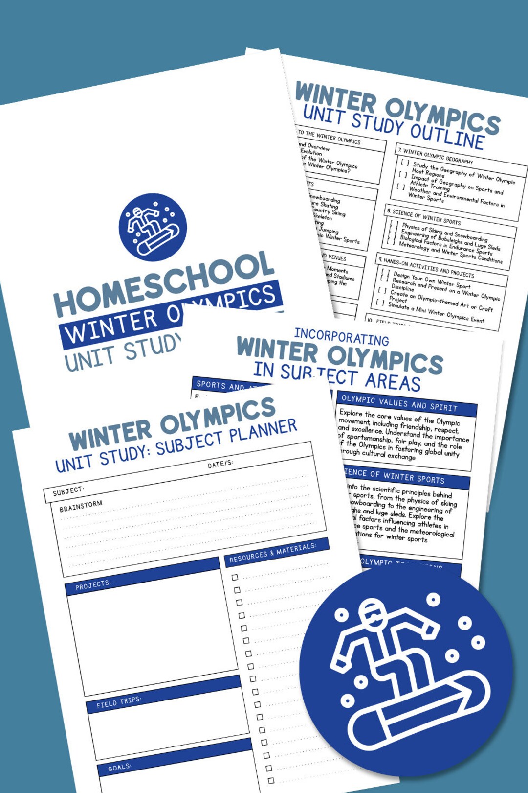 Winter Olympics Unit Study Outline, Digital Download, Printable ...