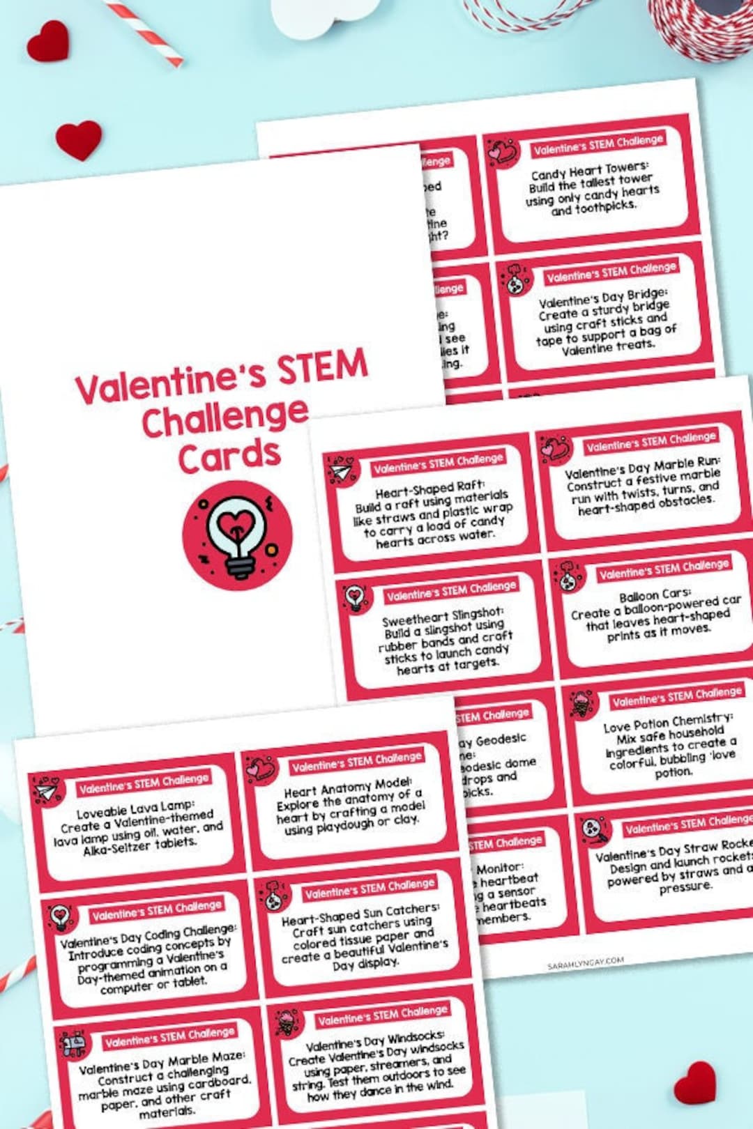 Valentine's STEM Challenge Cards, Valentine's Day, Challenge Cards ...