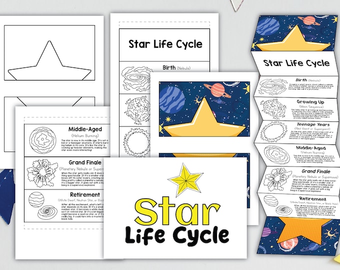 Star Life Cycle Foldouts, Star, Digital Download, Instant Download ...