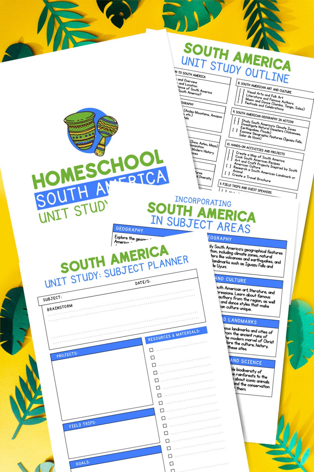 South American Unit Study Outline South America Unit Study - Etsy