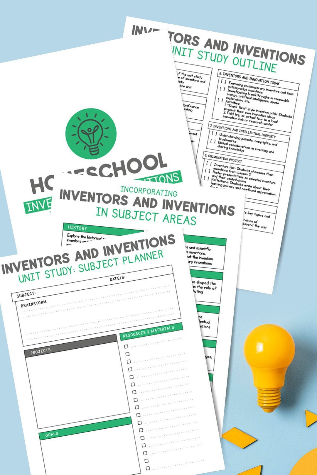 Inventors and Inventions Unit Study Outline, Digital Download, Instant ...