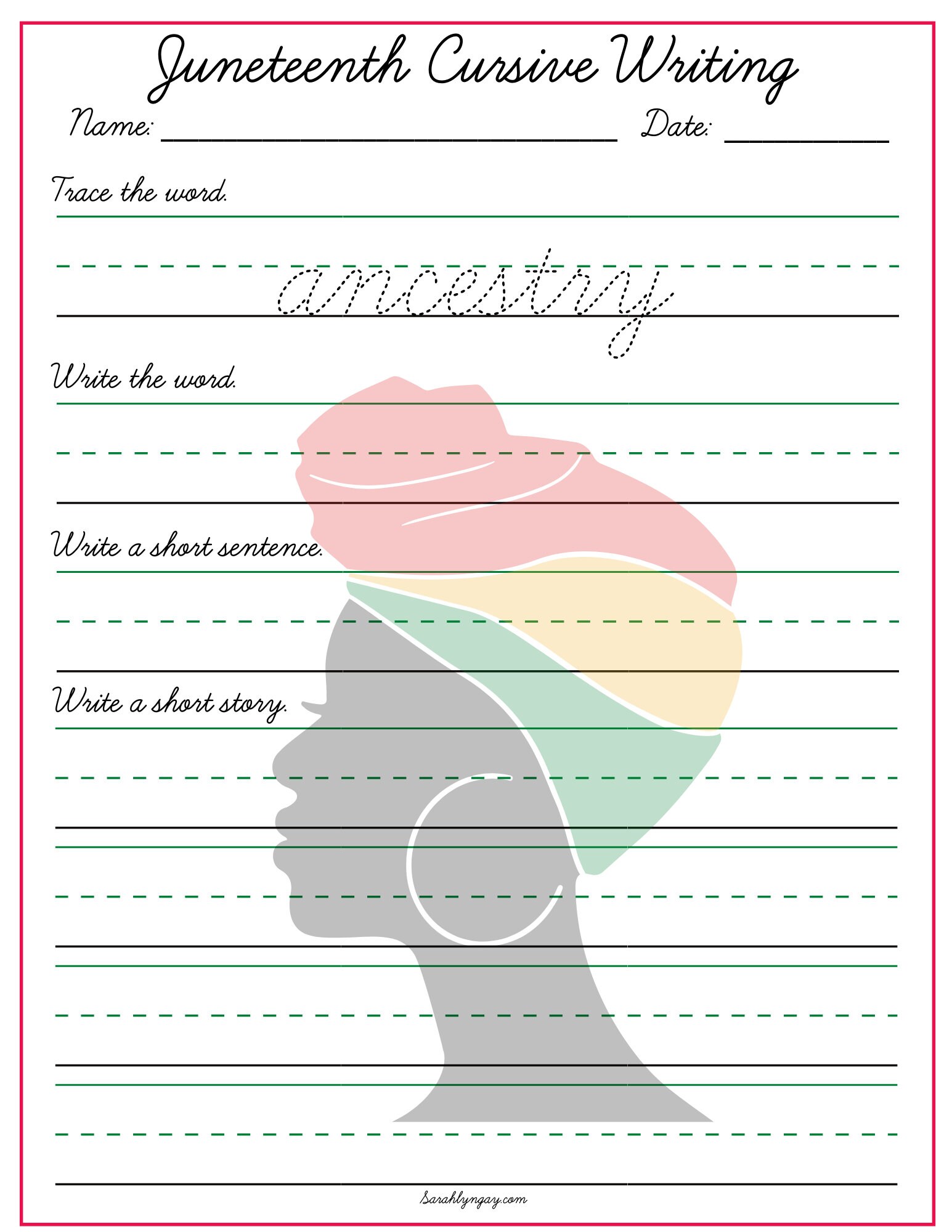 Juneteenth Cursive Writing, Juneteenth, Cursive Writing, Digital ...