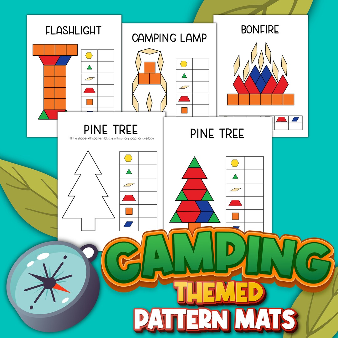 Camping Themed Pattern Mats, Patterns, Pattern Blocks, Digital Download ...