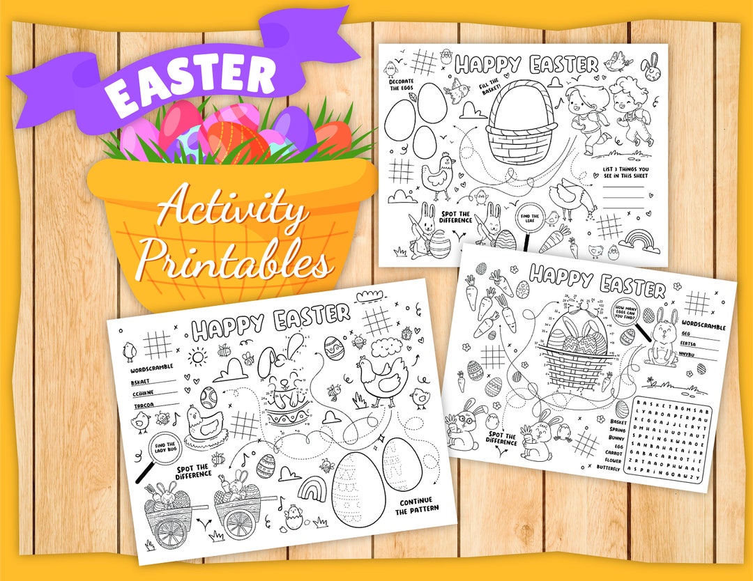 Easter Placemats Printable Set, Easter, Digital Download, Printable ...