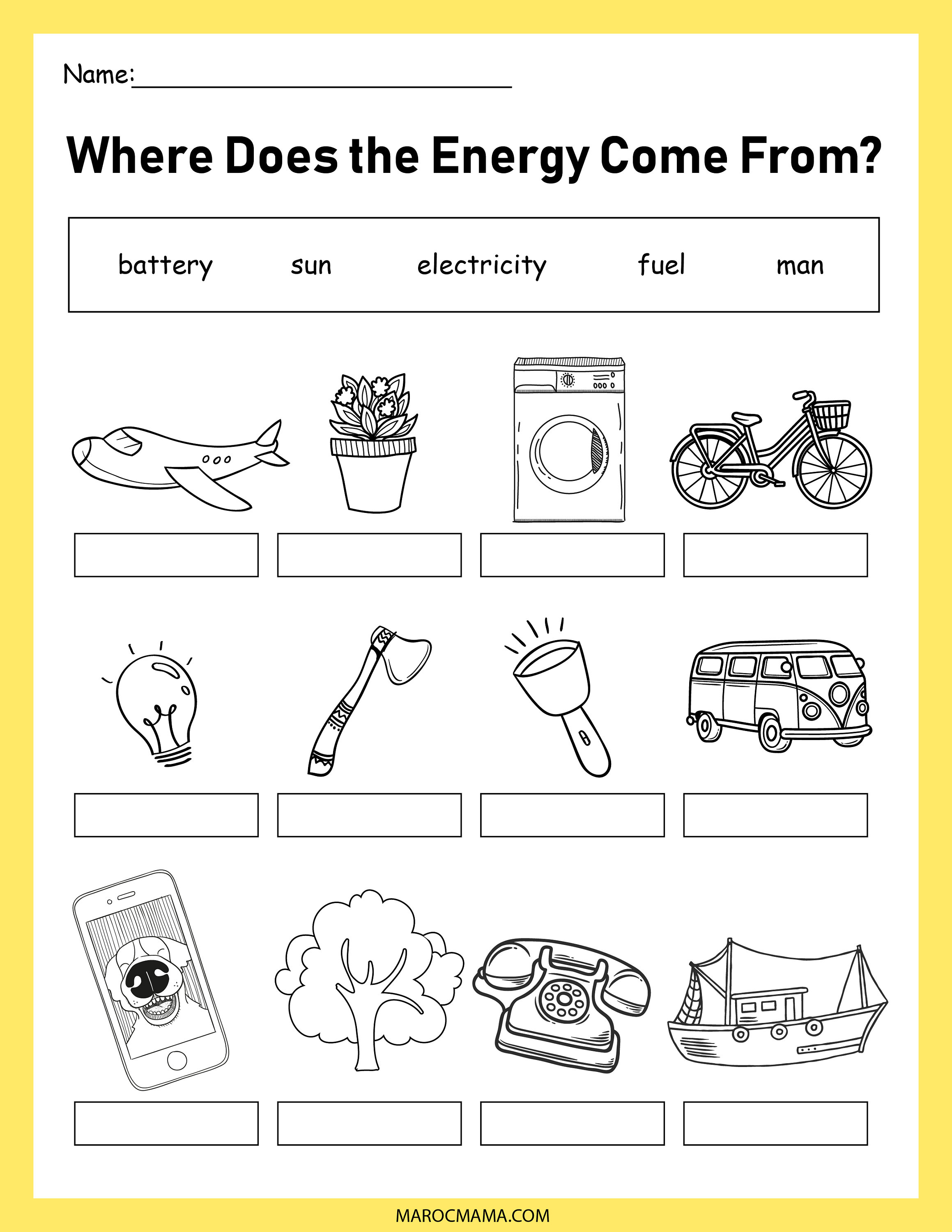 Light Energy For Kids Worksheets