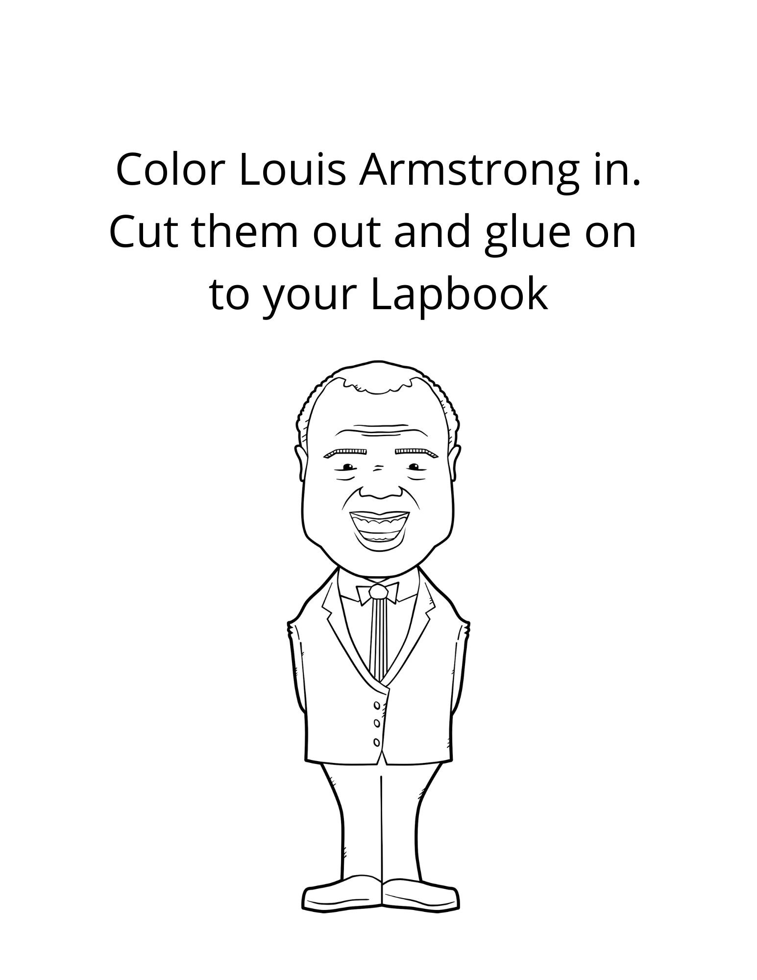 Louis Armstrong Lapbook, Instant Download, Digital Download, People of ...