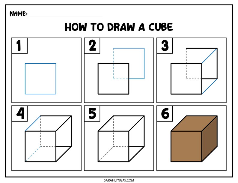 3D Shapes Directed Drawing Set, 3D Shapes, Directed Drawing, Digital ...