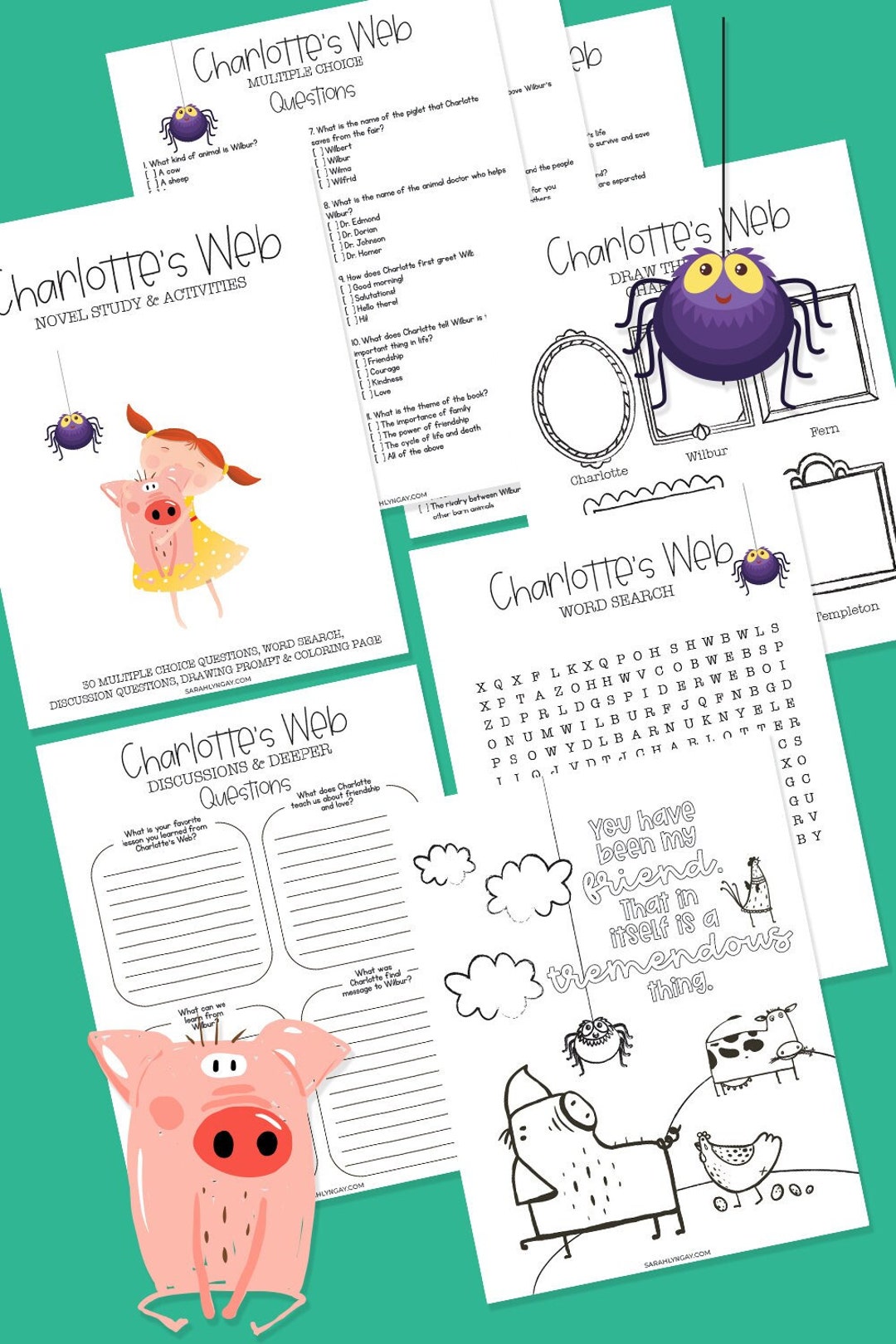 Charlotte's Web Novel Study Activities, Charlotte's Web, Digital ...