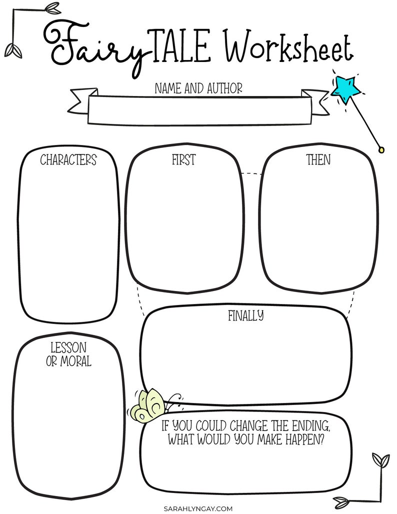Fairy Tale Bucket List and Worksheet, Fairy Tale Activity, Digital ...