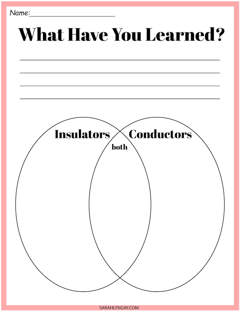 Insulators & Conductors for Kids, Instant Download, STEM Workbook ...