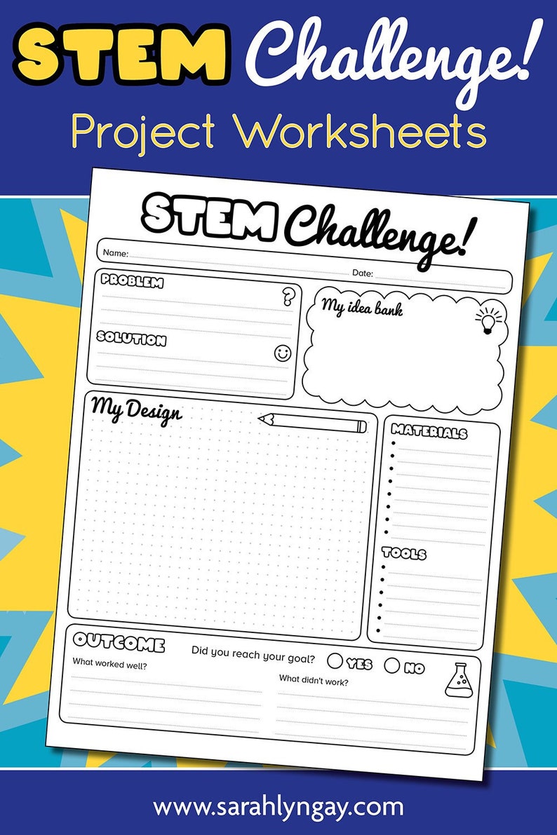 STEM Challenge Worksheets, STEM, Digital Download, Instant Download ...