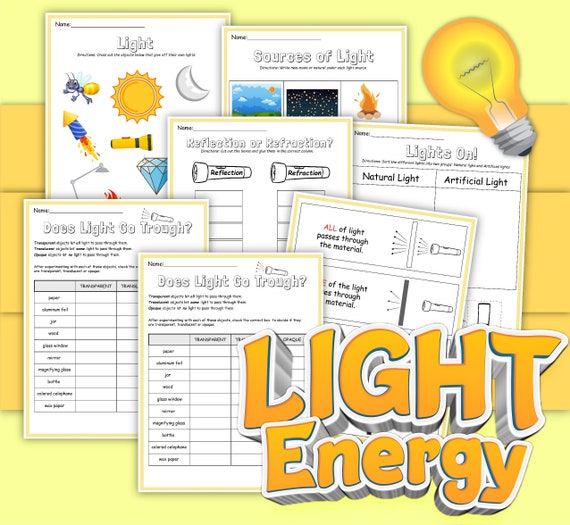 Light Energy Activity Pack Instant Download STEM Workbook - Etsy
