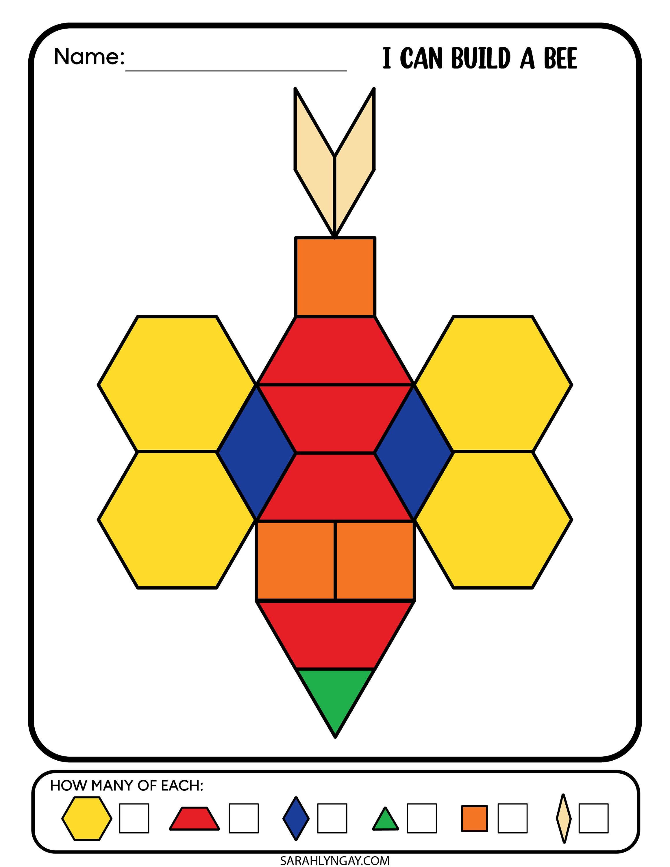 Bugs Pattern Blocks Set, Pattern Blocks, Bug Theme, Digital Download ...