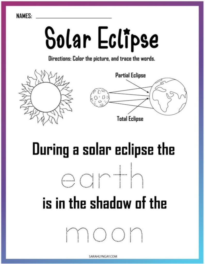 All About A Solar Eclipse, Solar Eclipse, Digital Download, Printable ...