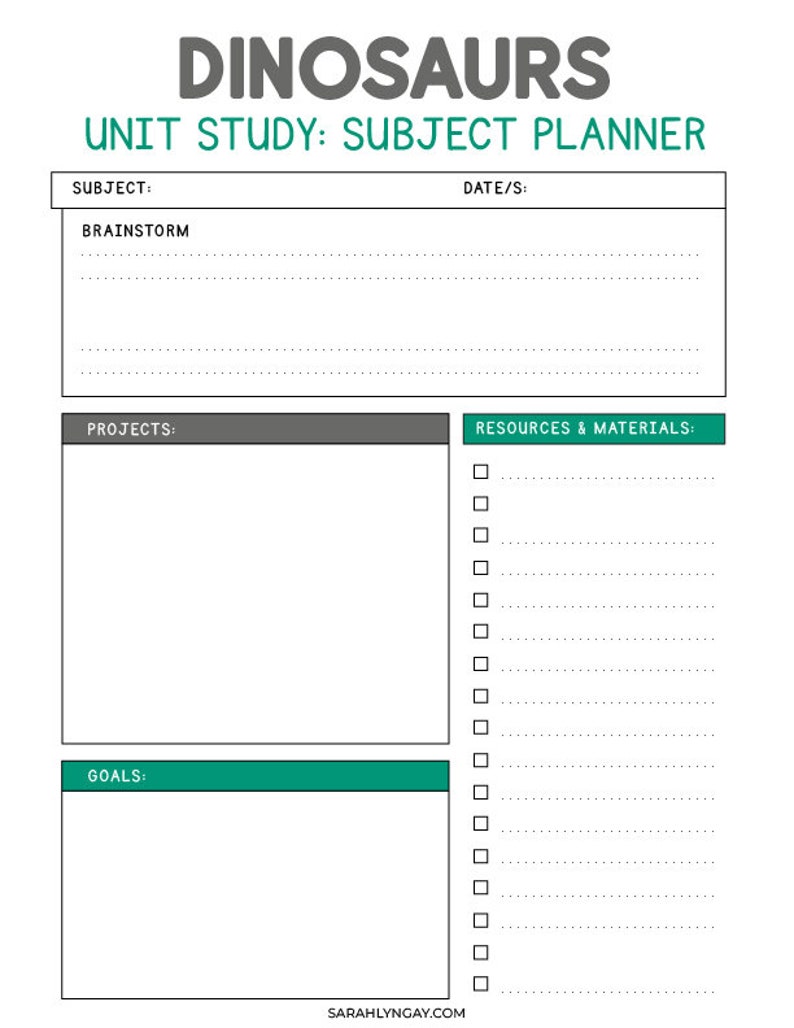 Homeschool Dinosaur Unit Study Outline, Homeschool, Dinosaur Unit Study ...