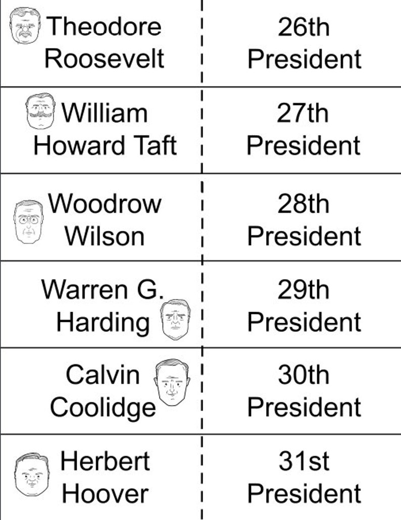 U.S. Presidents Flash Cards, U.S. Presidents, Flash Cards, Digital ...