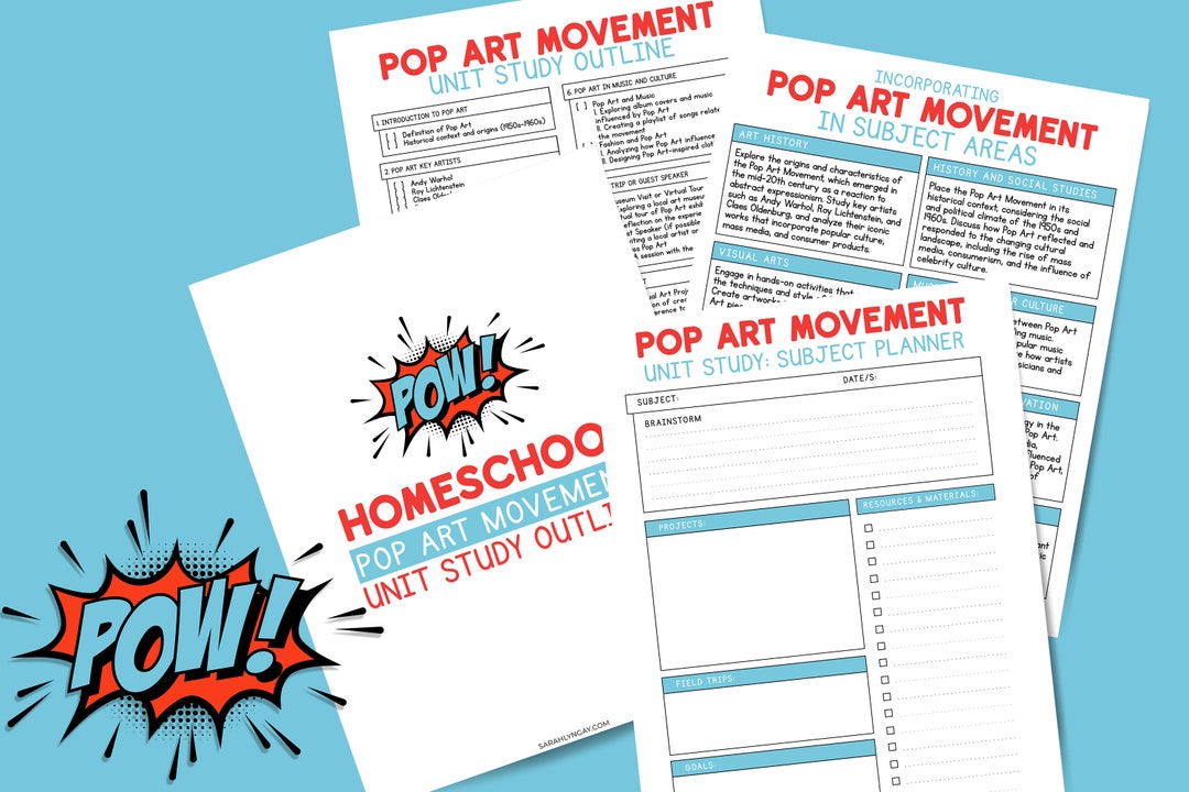 Pop Art Movement Unit Study Outline, Pop Art, Digital Download, Instant ...