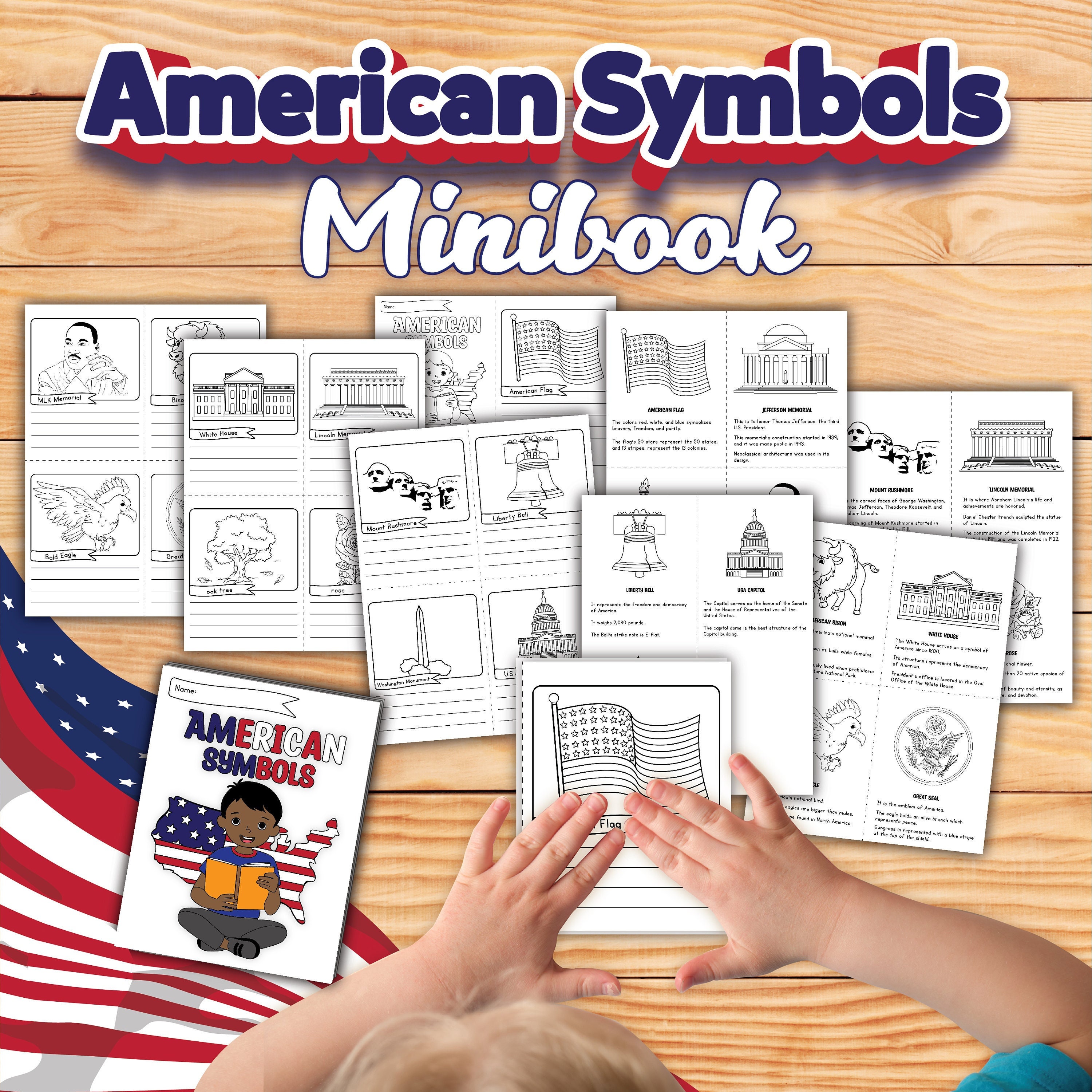 American Symbols Minibook, American Symbols, Minibook, Digital Download ...
