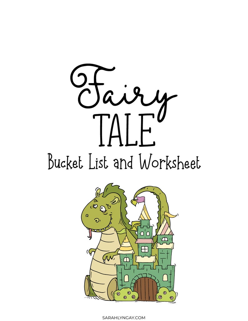 Fairy Tale Bucket List and Worksheet, Fairy Tale Activity, Digital ...