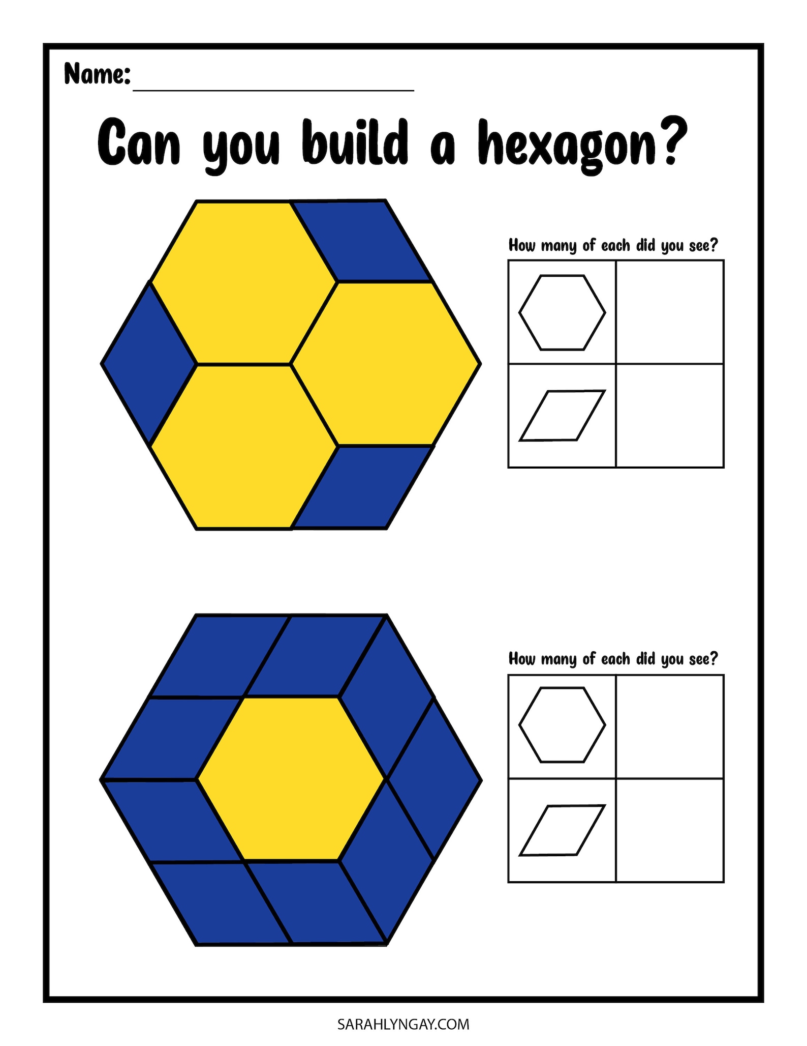 Shapes Pattern Blocks, Pattern Blocks, Shapes, Digital Download ...