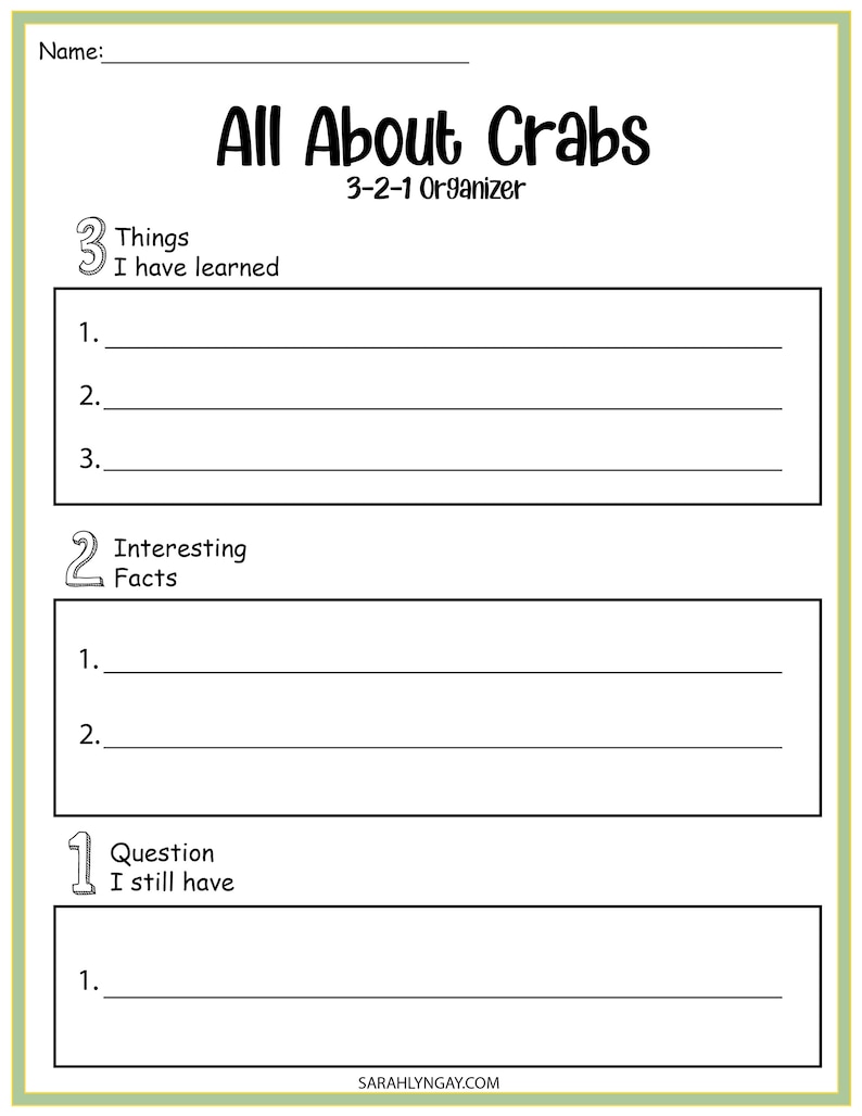 Crab Life Cycle, Crabs, All About Crabs, Instant Download, STEM ...